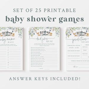 Puppy Baby Shower Game Bundle - Set of 25 Printable Games & Activities ...