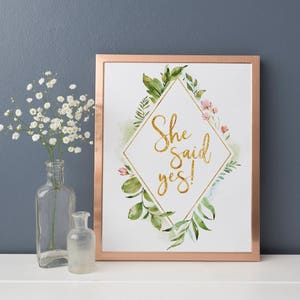 She Said Yes Sign - She Said Yes Party Decor - Brunch and Bubbly Signs ...