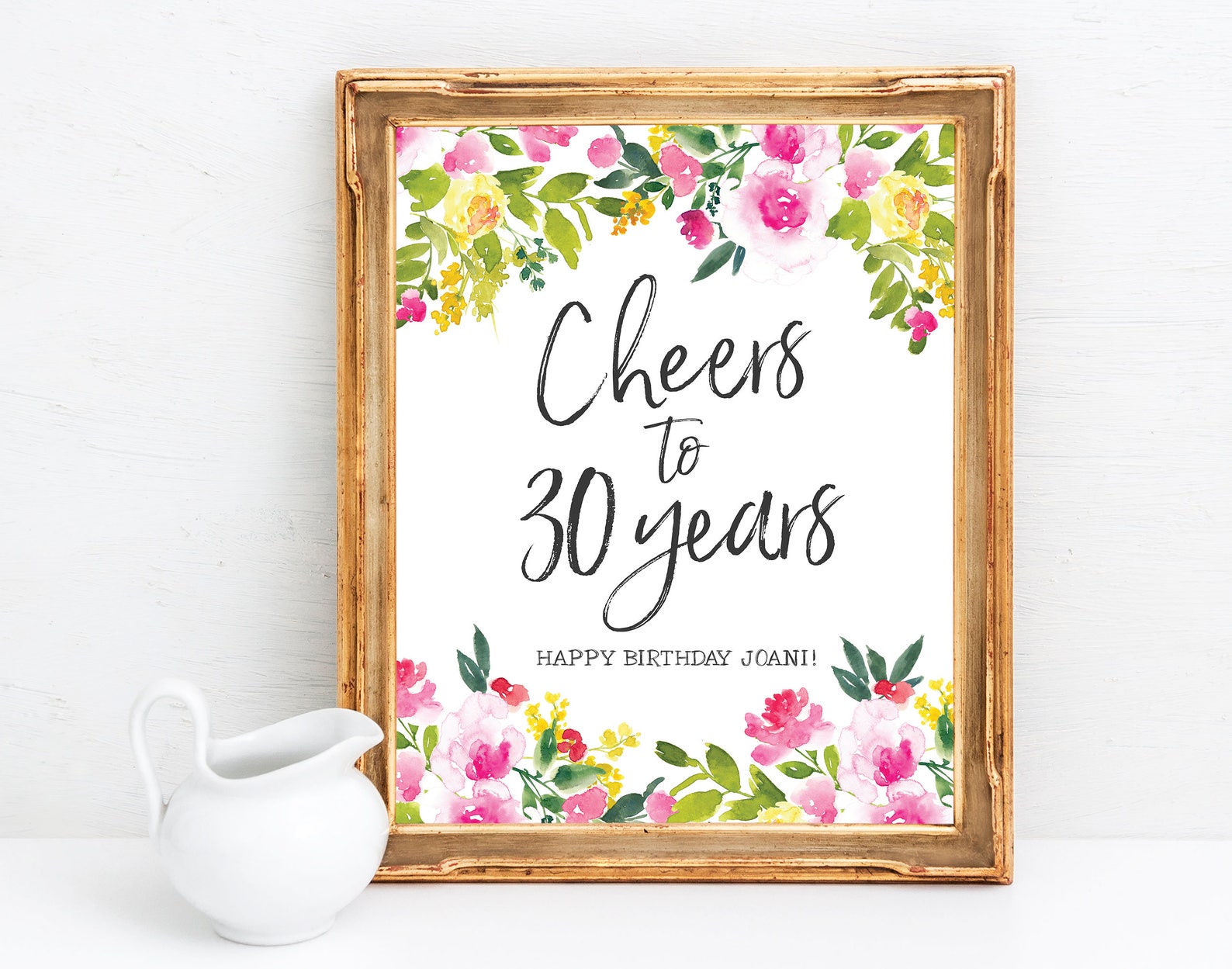 Cheers to 30 Years Sign Custom Birthday Sign 30th Birthday | Etsy