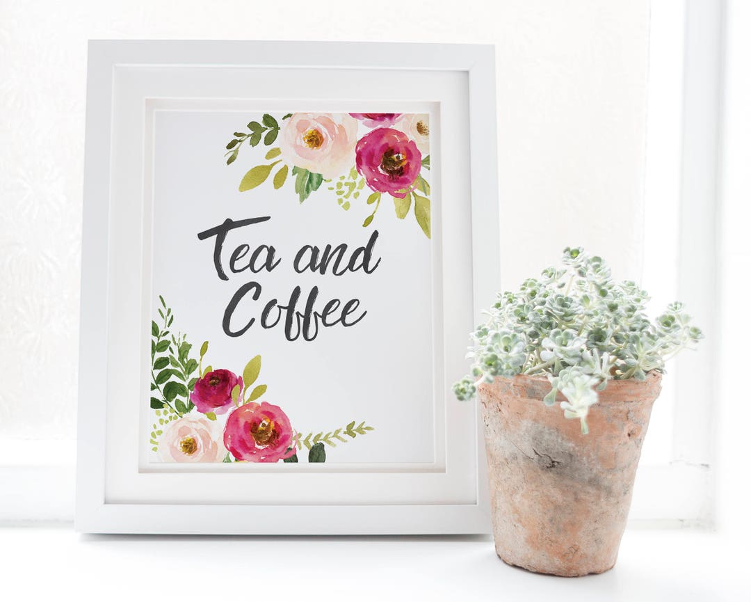 Tea and Coffee Sign Coffee and Tea Sign Coffee Bar Sign - Etsy