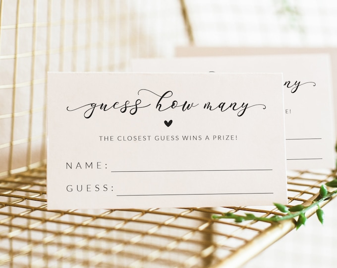 Guessing Game Cards - Guess How Many Game Cards - Printable Guess Cards ...