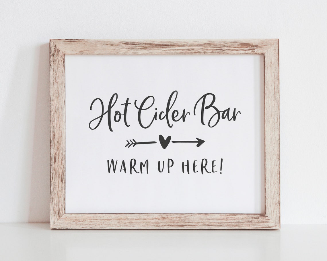 Hot Cider Bar Sign - Hot Cider Bar Printable - Wedding Bar Sign - Fall ...