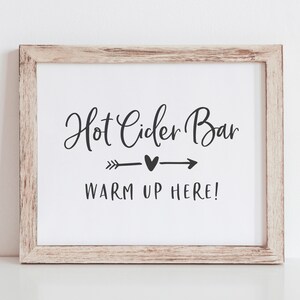 Hot Cider Bar Sign - Hot Cider Bar Printable - Wedding Bar Sign - Fall ...