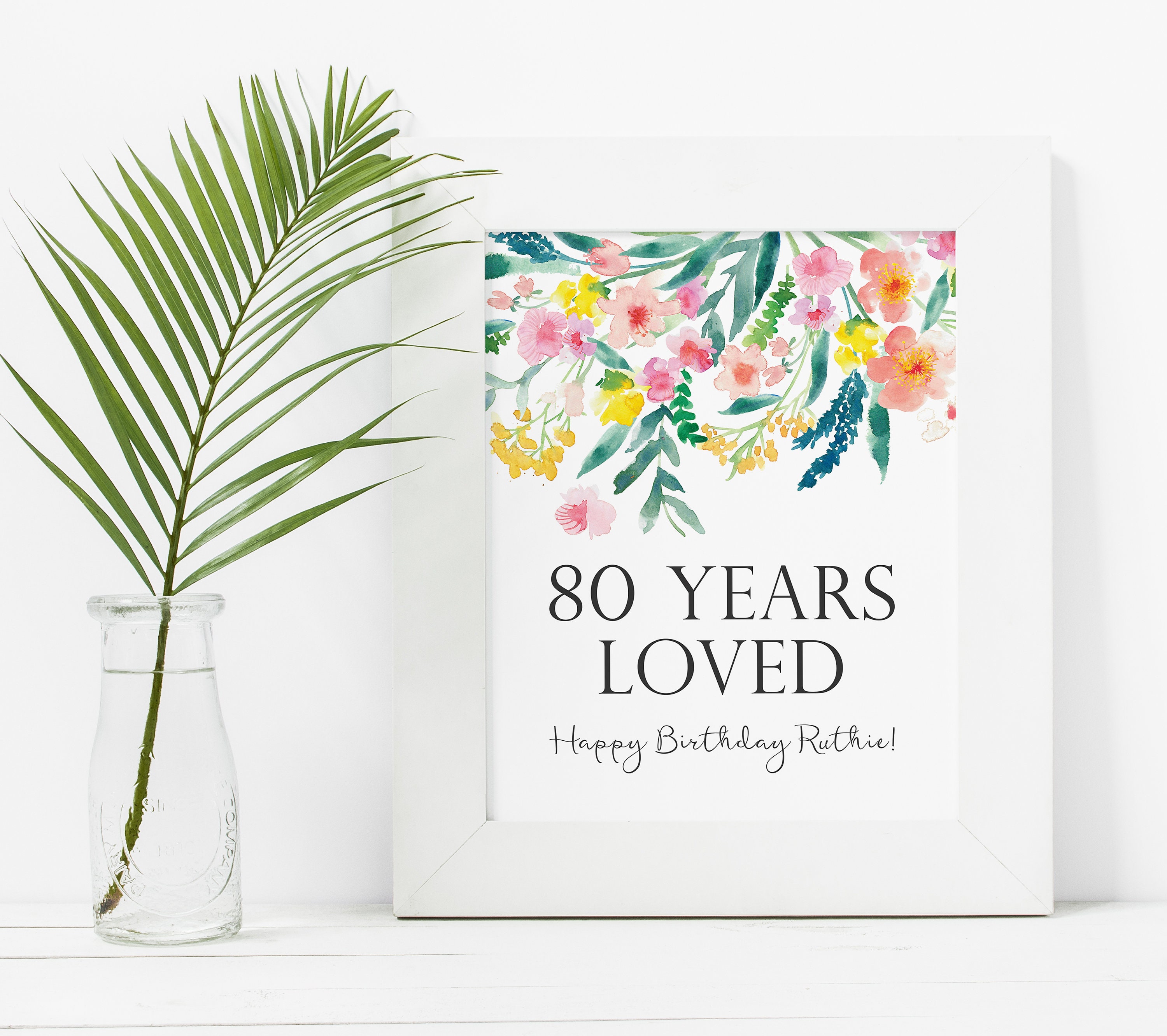 80th Birthday Sign 80 Years Loved Sign Custom Birthday | Etsy