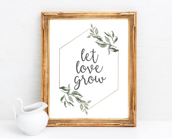 Let Love Grow Sign Botanical Wedding Favors Sign Plant - Etsy