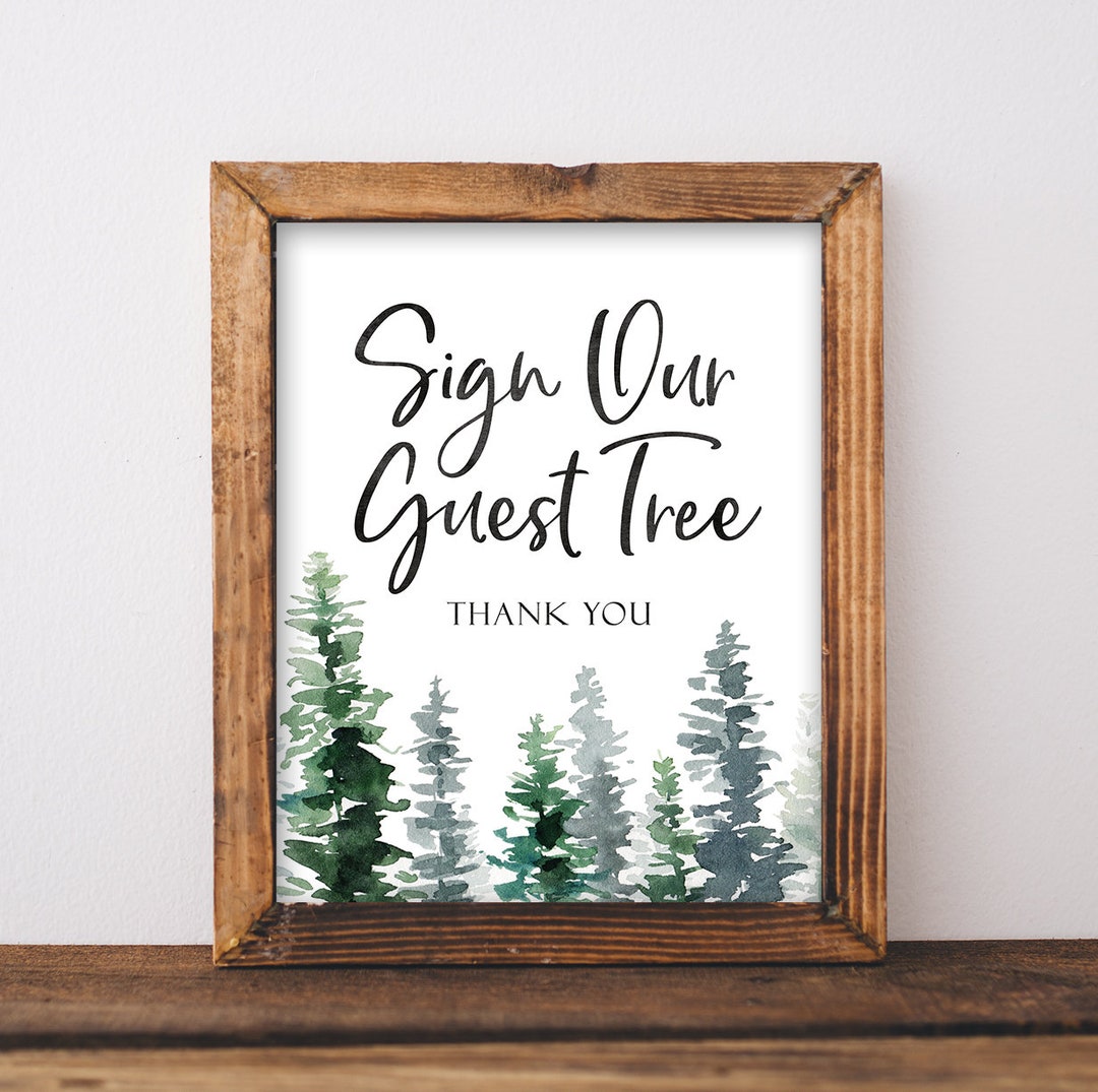 Sign Our Guest Tree Sign - Wedding Guest Tree Sign - Guestbook Tree ...