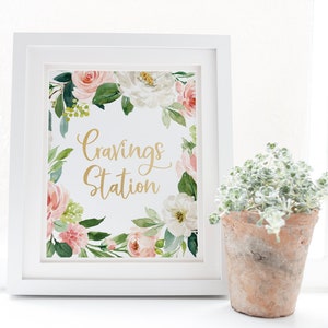 Cravings Station Sign - Cravings Bar Baby Shower Printable - Baby ...