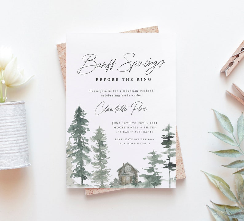 Banff Bachelorette Party Invitation Mountain Bachelorette | Etsy