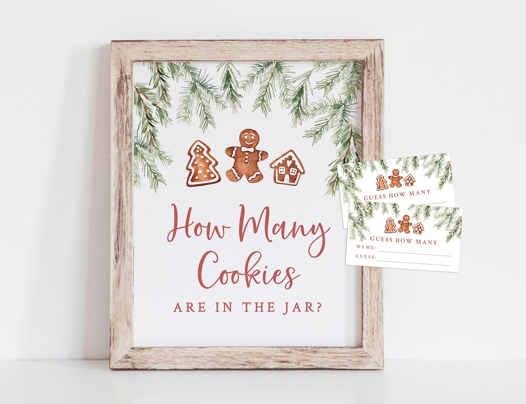 Guess How Many Cookies Game and Guess Cards - Gingerbread Decorating ...