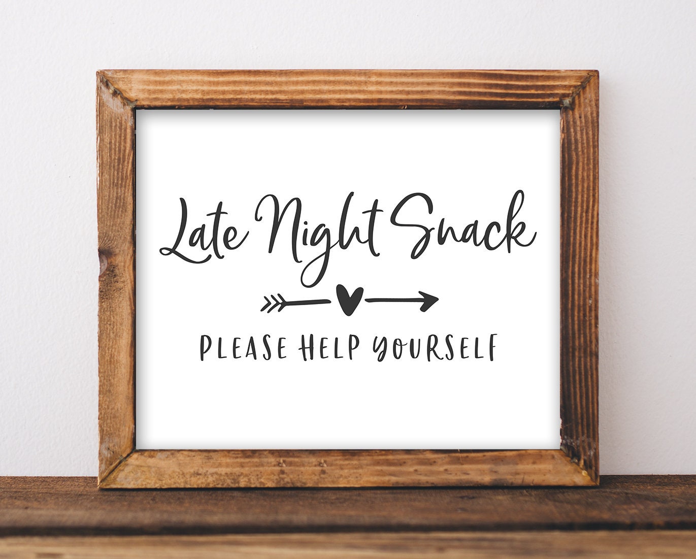 Late Night Snack Sign - Late Night Snack Printable - Black and White ...