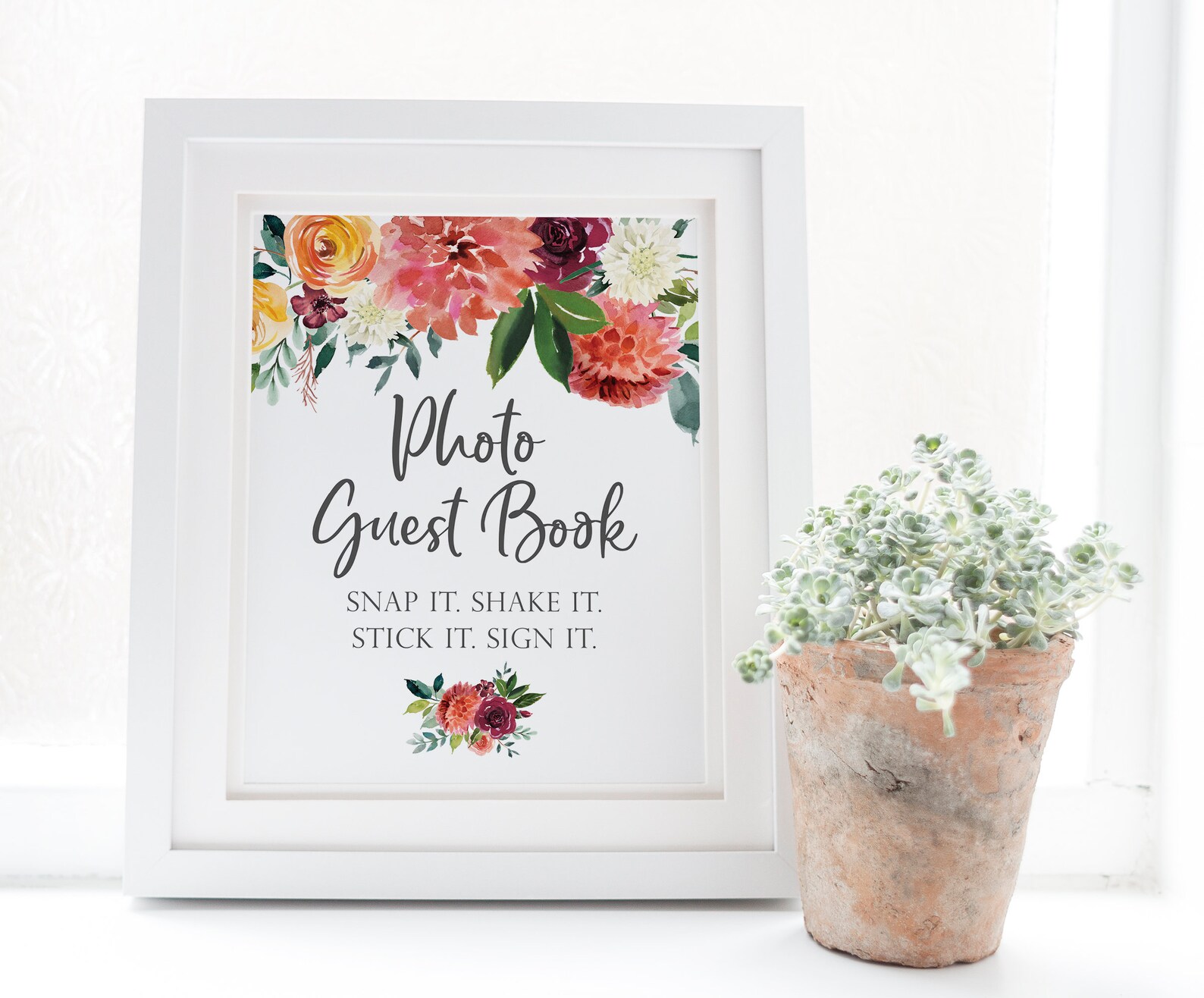 Photo Guest Book Sign Snap It Shake It Stick It Sign It | Etsy