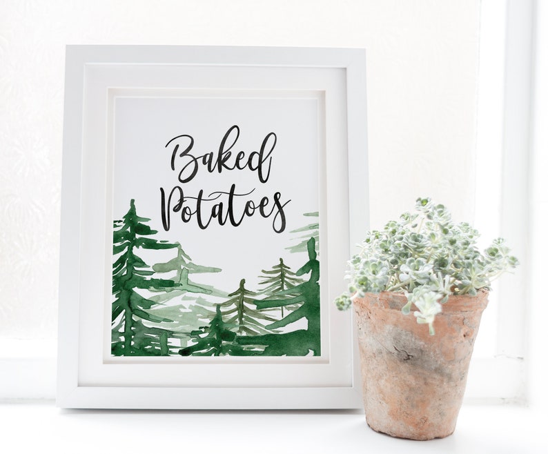 Baked Potatoes Sign Party Food Station Signs Baked Potato - Etsy