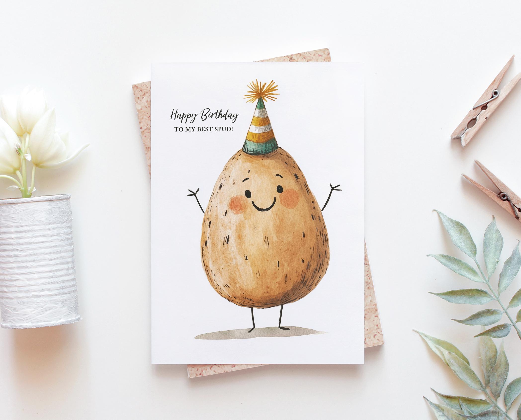 Best Friend Birthday Card | Potato Greeting Card | Printable Punny ...