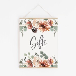 Gift Station Sign - Gifts Printable - Floral Party Sign - Cards and ...