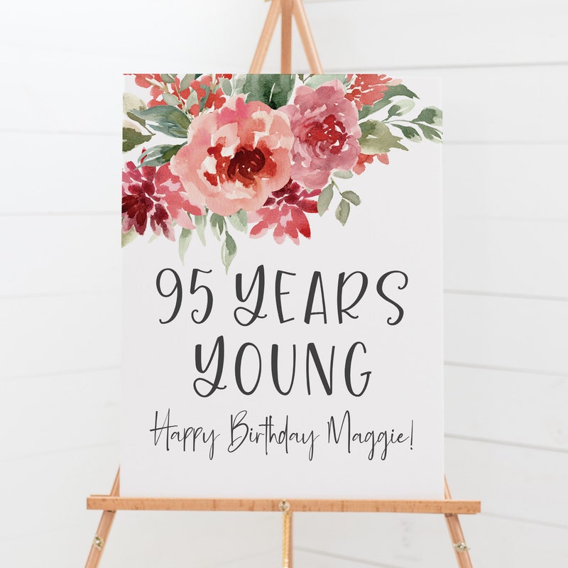 95th Birthday Sign - Etsy