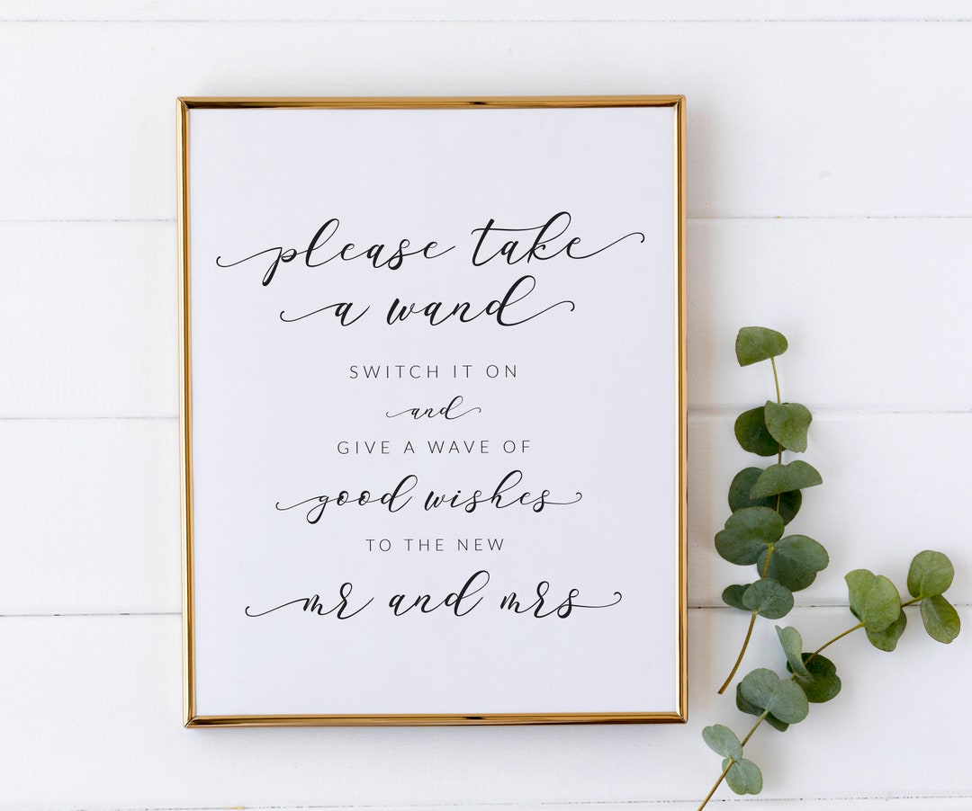 Wedding Glow Wand Send off Sign - Please Take a Wand - Wedding Wands ...