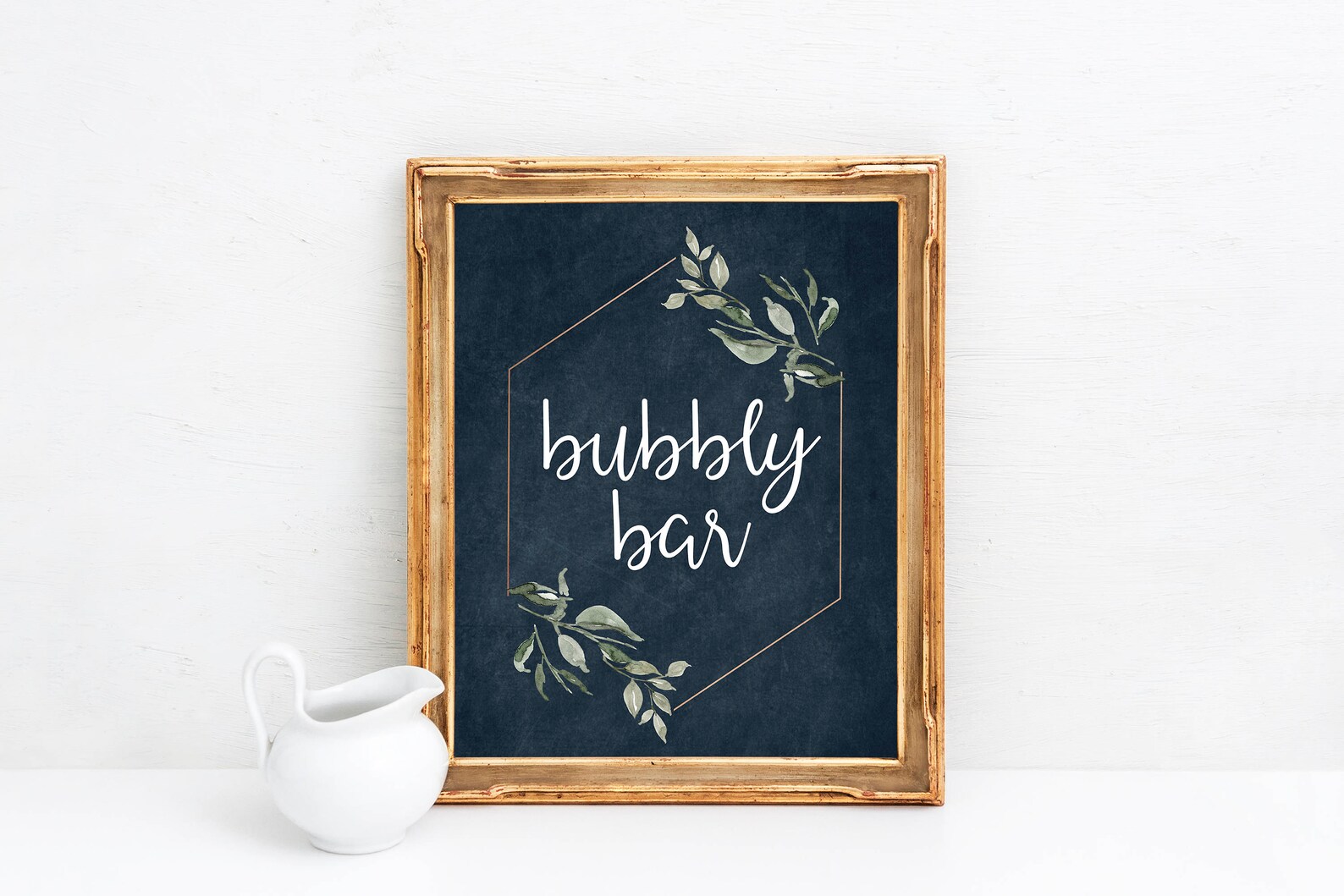 Bubbly Bar Sign - Rustic Botanical Wedding Decor - Bubbly Bar Printable ...