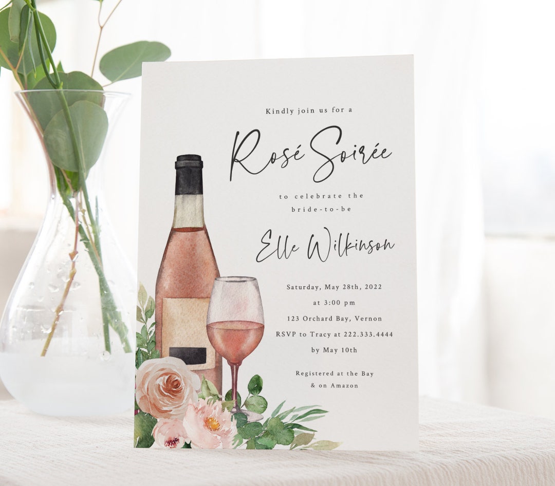 Rose Soiree Bridal Shower Invitation - Rose All Day Printable ...