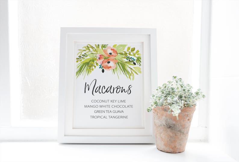 Tropical Macaron Flavors Sign Macarons Sign Macaron - Etsy