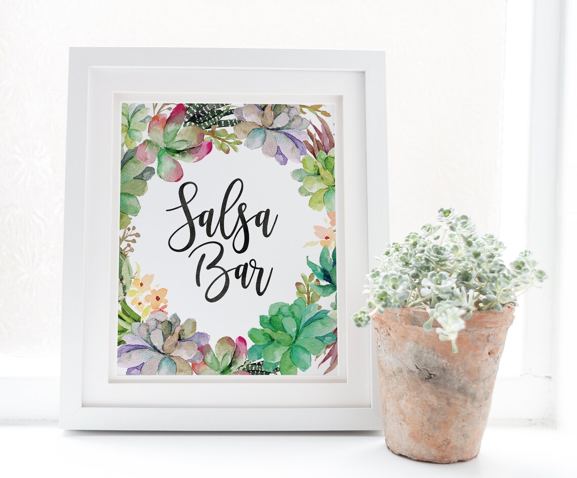 Salsa Bar Sign Fiesta Party Decorations Cactus Fiesta Baby | Etsy