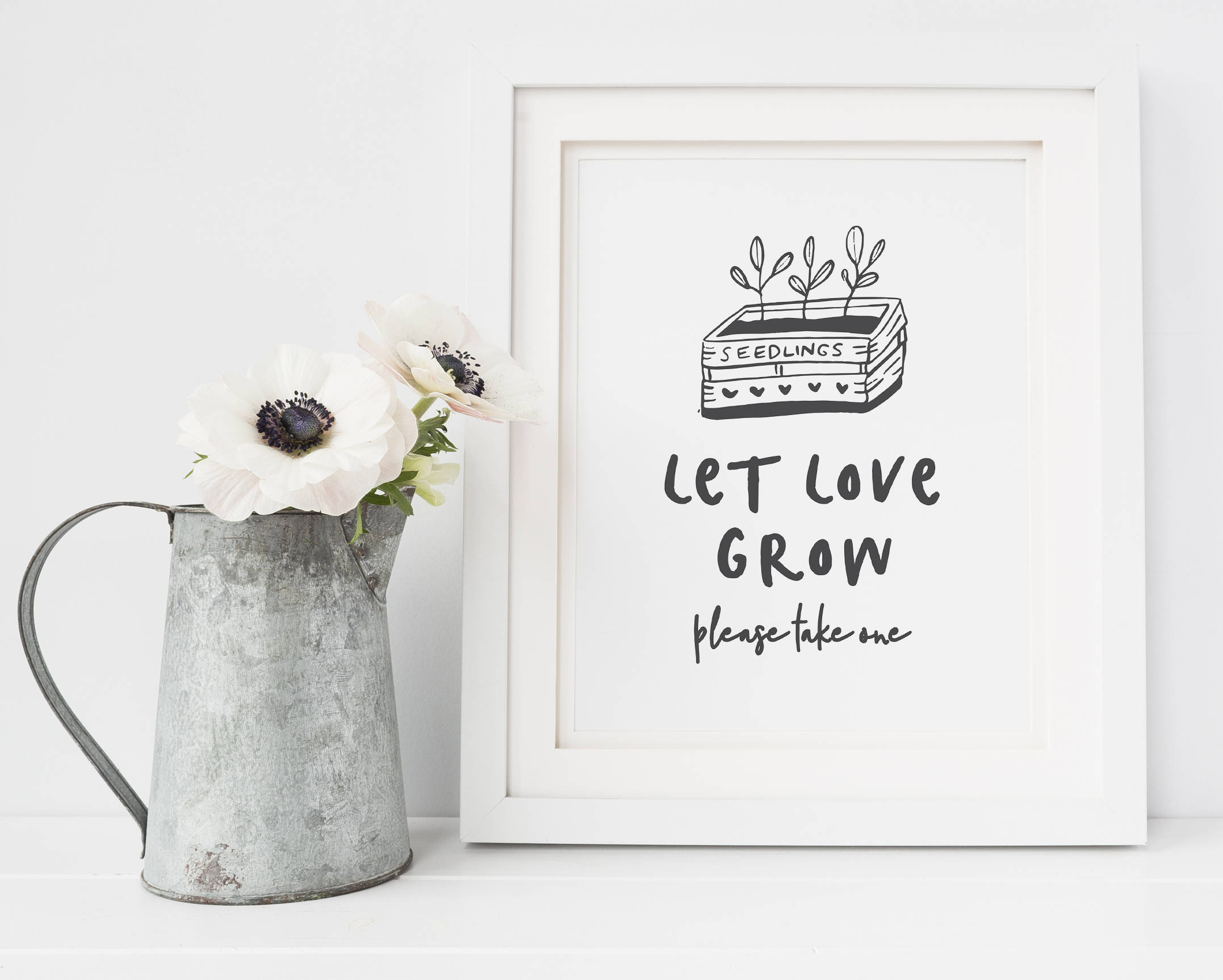 Let Love Grow Sign - Let Love Grow Printable - Seed Favor Sign - Plant ...
