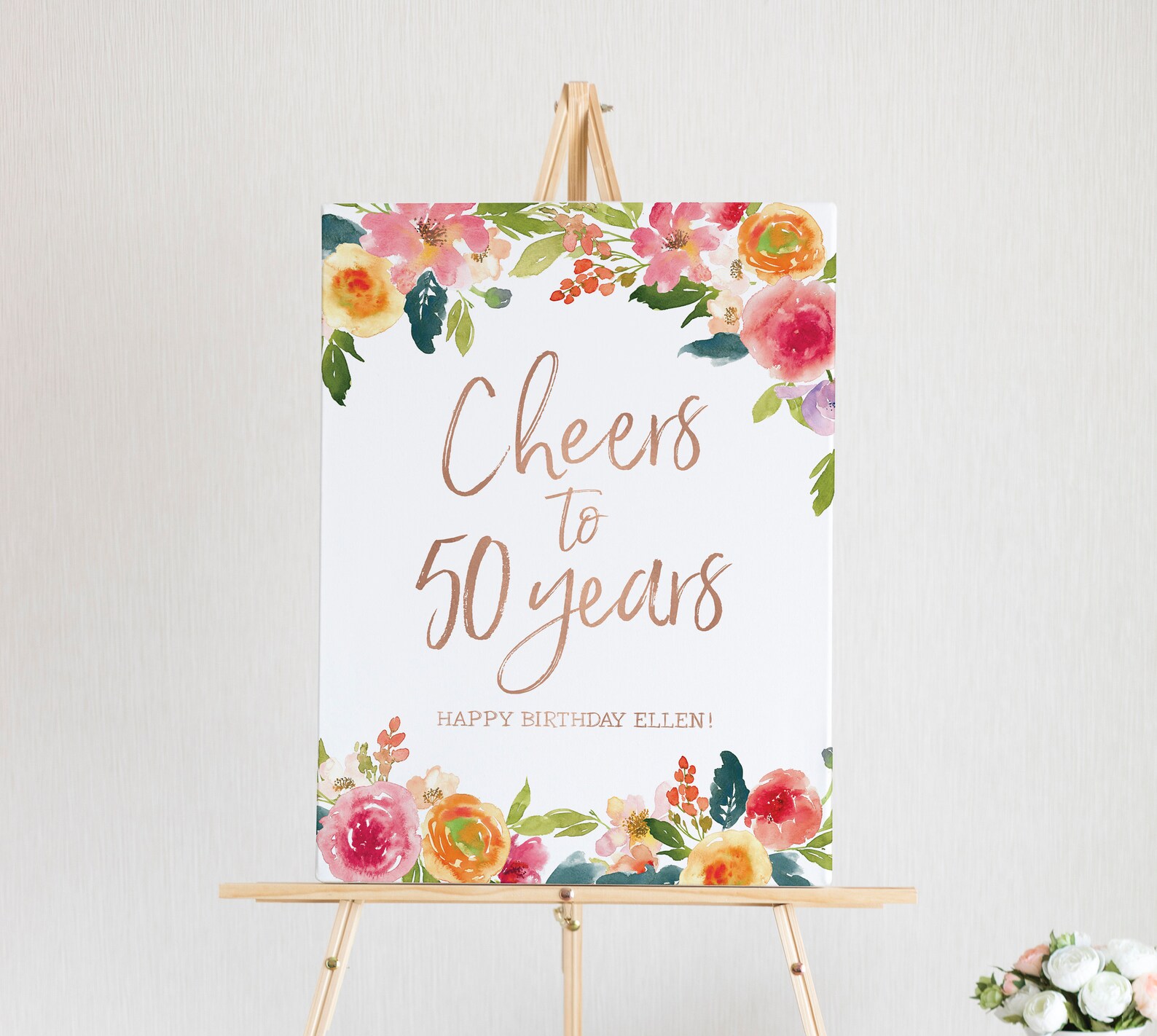 Cheers to 50 Years Sign - 50th Birthday Decorations - Custom Adult ...