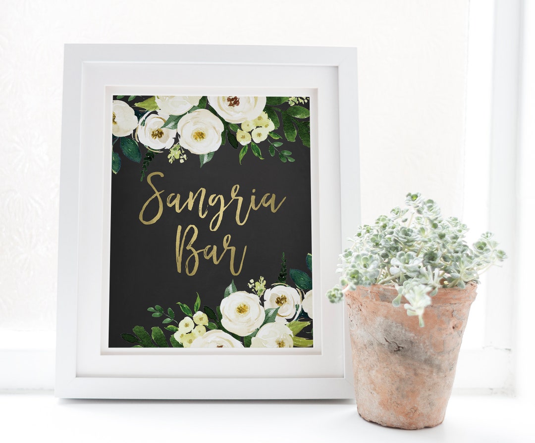 Sangria Bar Sign - Printable Bar Sign - Party Beverage Sign - Sangria ...