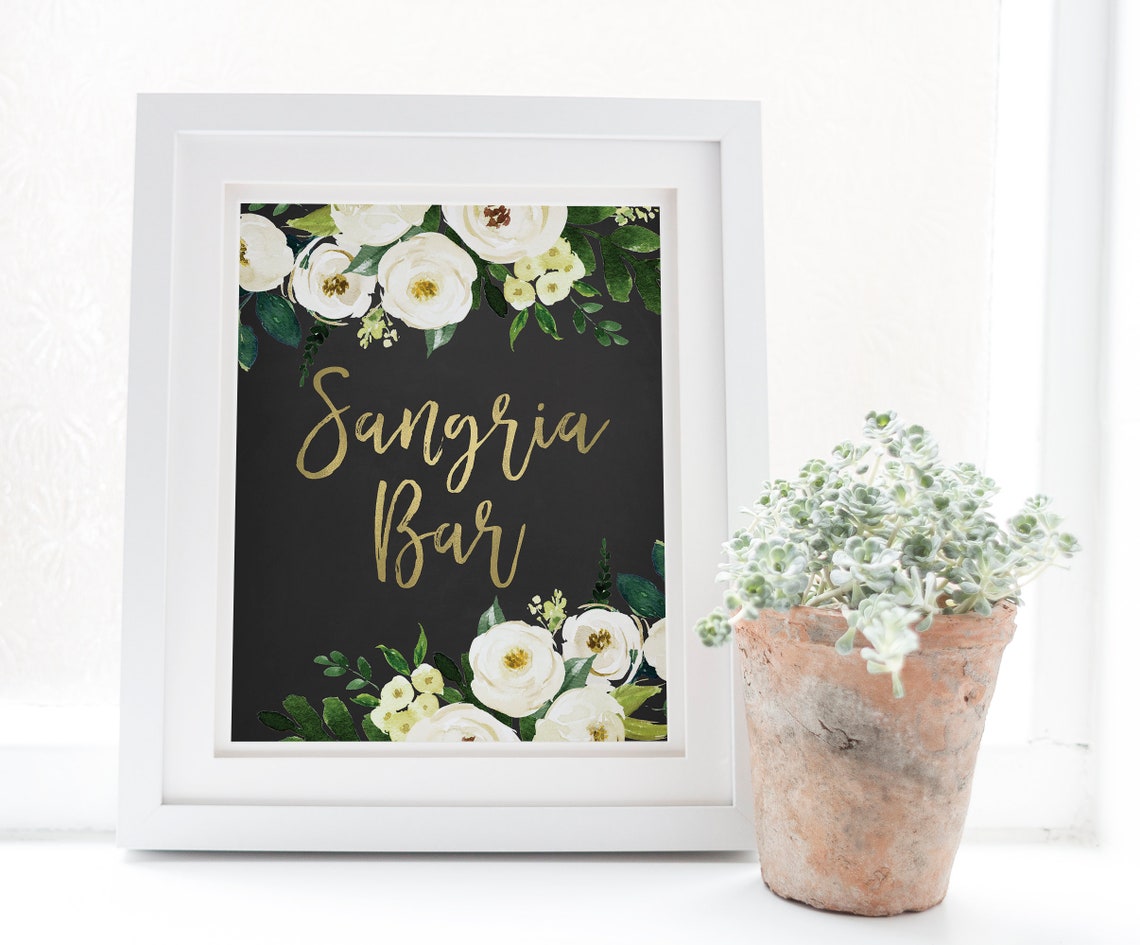 Sangria Bar Sign Printable Bar Sign Party Beverage Sign - Etsy