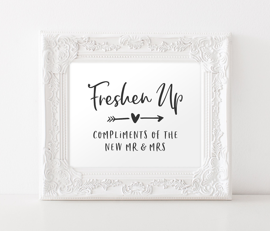 Wedding Bathroom Basket Sign Wedding Toiletries Sign | Etsy