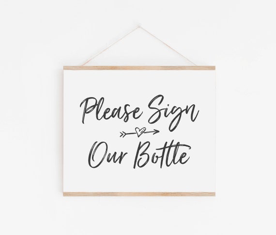 Please Sign Our Bottle Sign Wine Bottle Guest Book | Etsy
