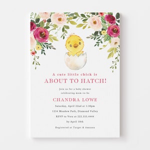 Chick Baby Shower Invitation - Printable 5x7 Invite - A Cute Little ...
