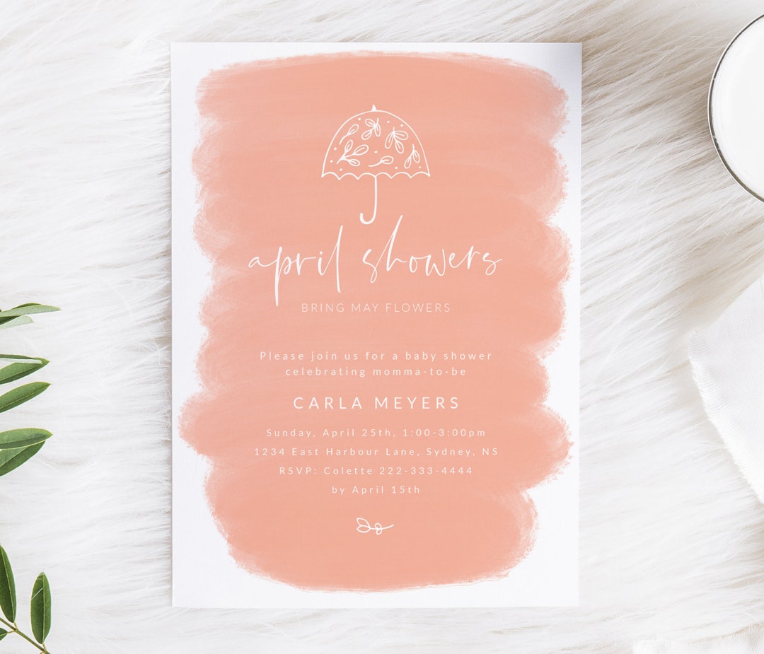 Spring Baby Shower Invitation - April Showers Bring May Flowers Baby ...