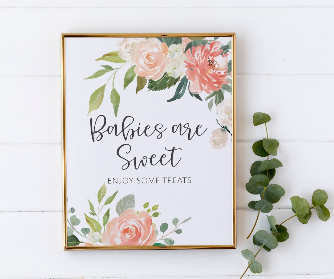 Babies Are Sweet Sign - Peach Baby Shower Decorations - Dessert Table ...
