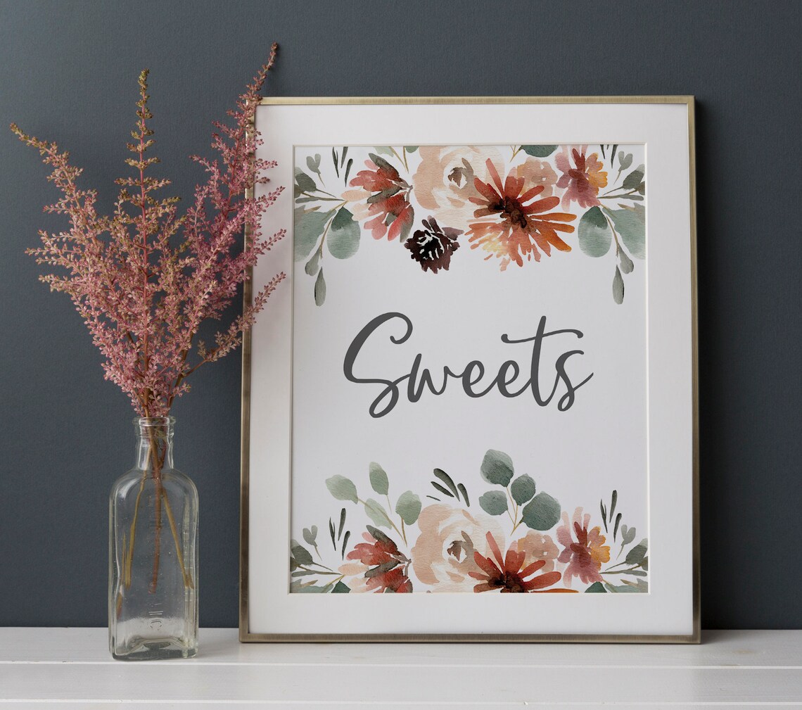 Sweets Table Sign Printable Bridal Shower Decor Neutral | Etsy