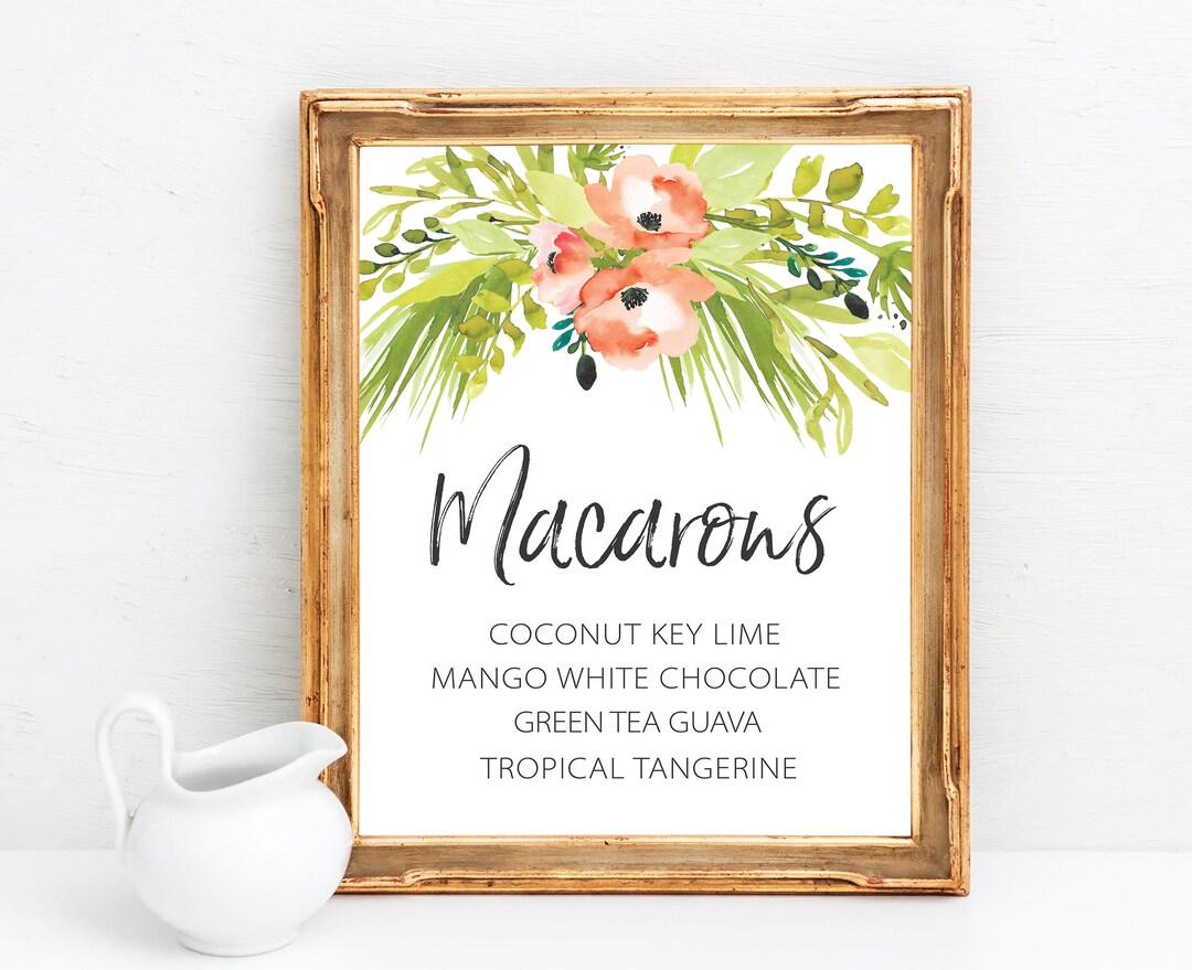 Tropical Macaron Flavors Sign Macarons Sign Macaron - Etsy