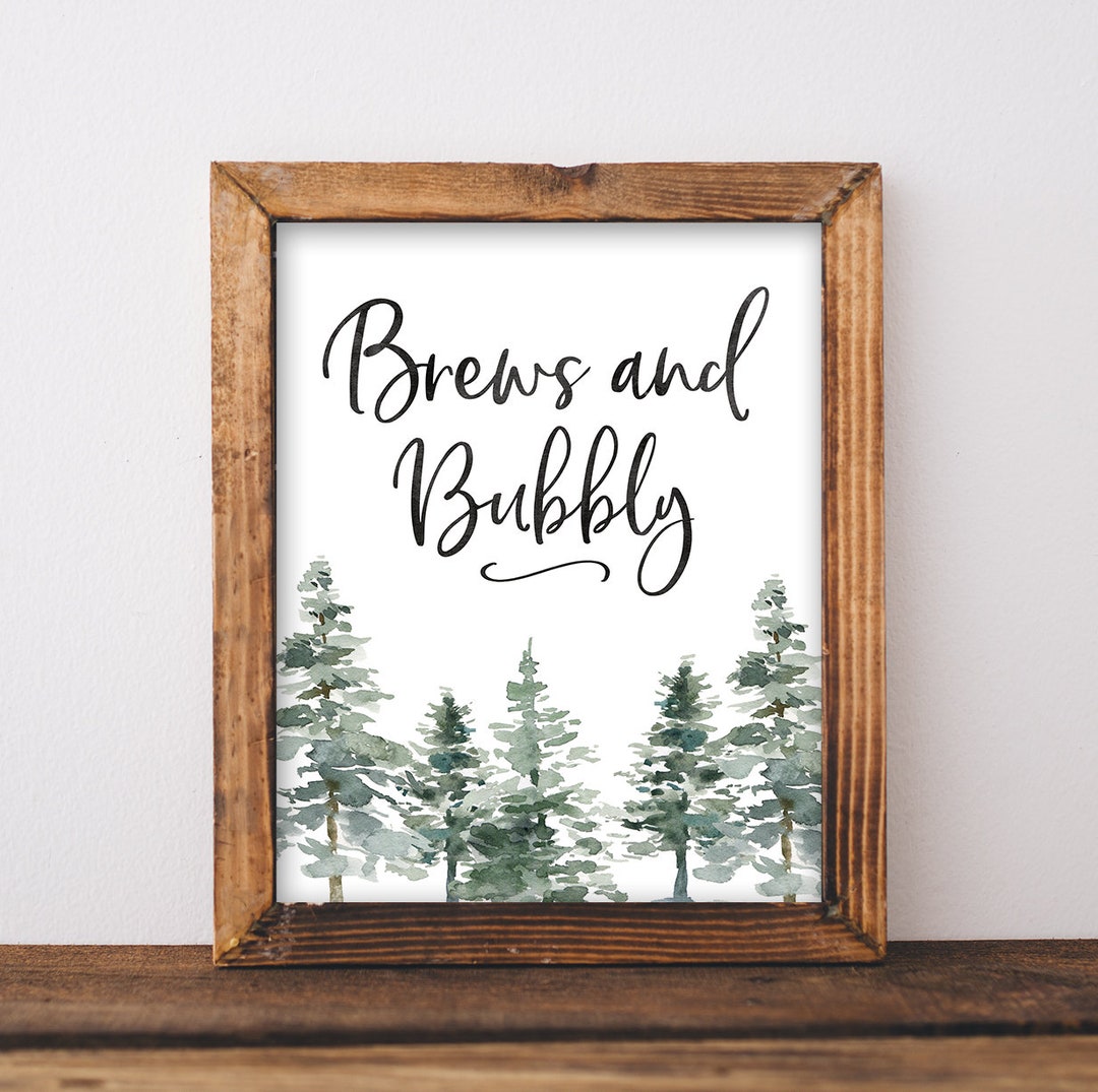 Brews and Bubbly Sign - Bachelorette Cabin Weekend Sign - Weekend in ...