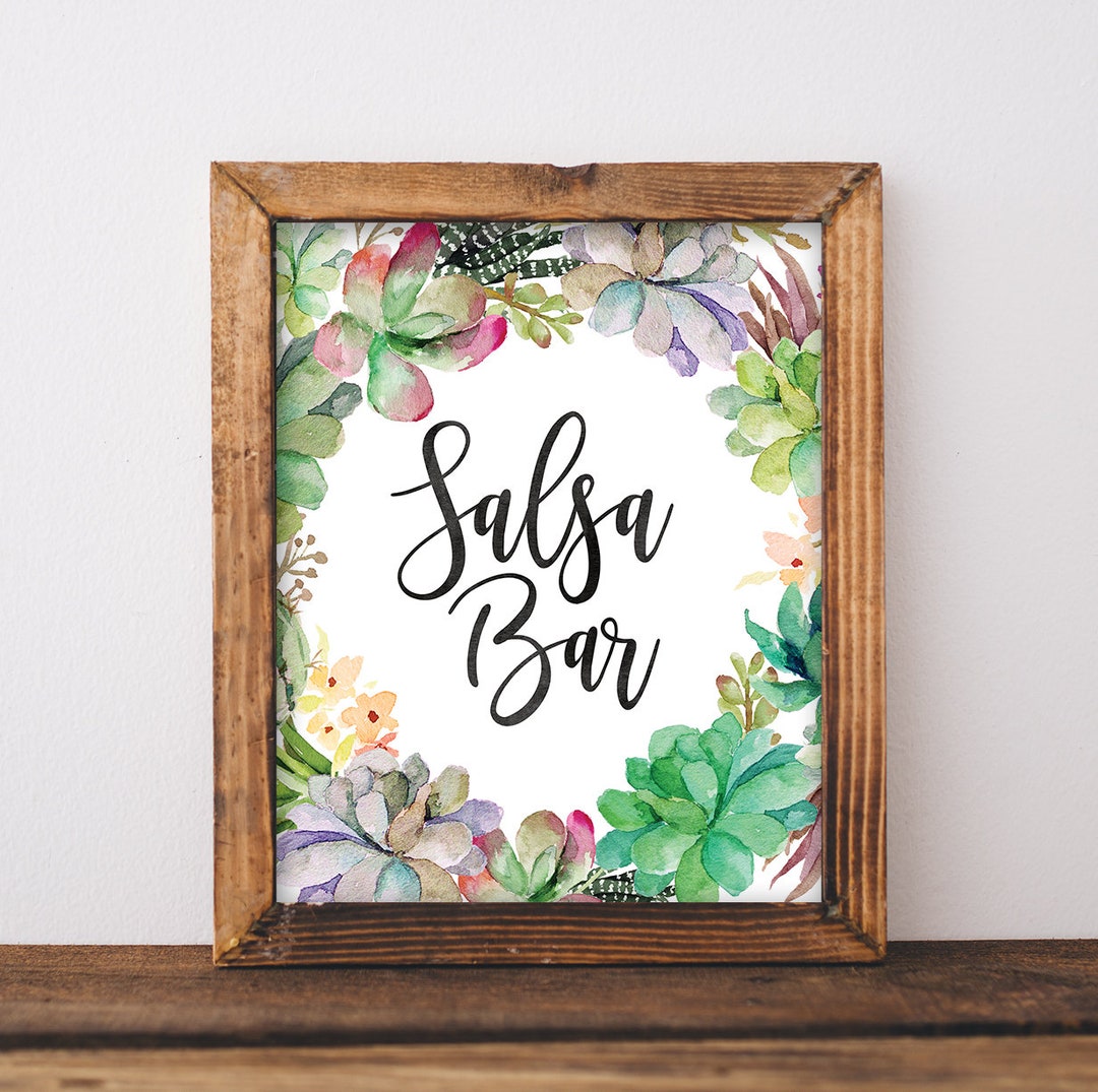Salsa Bar Sign - Fiesta Party Decorations - Cactus Fiesta Baby Shower ...