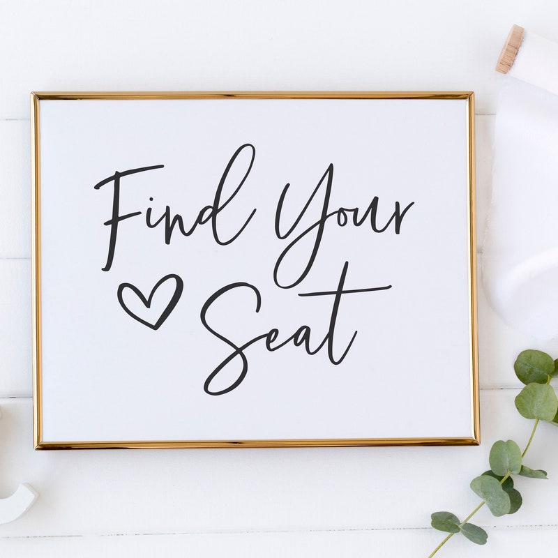 Wedding Find Your Seat Signs - Etsy