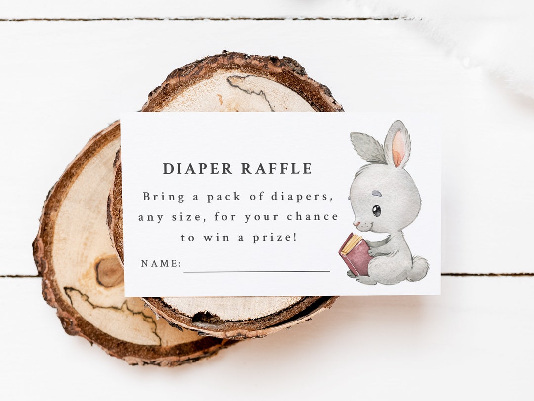 Bunny Diaper Request Insert Card - Printable Diaper Raffle Card ...