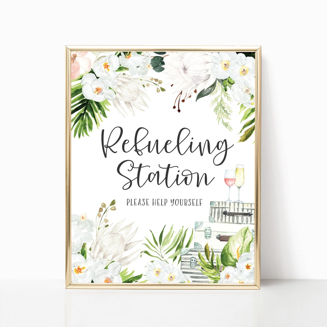 Refueling Station Sign - Travel Theme Decorations - Party Drinks Sign ...