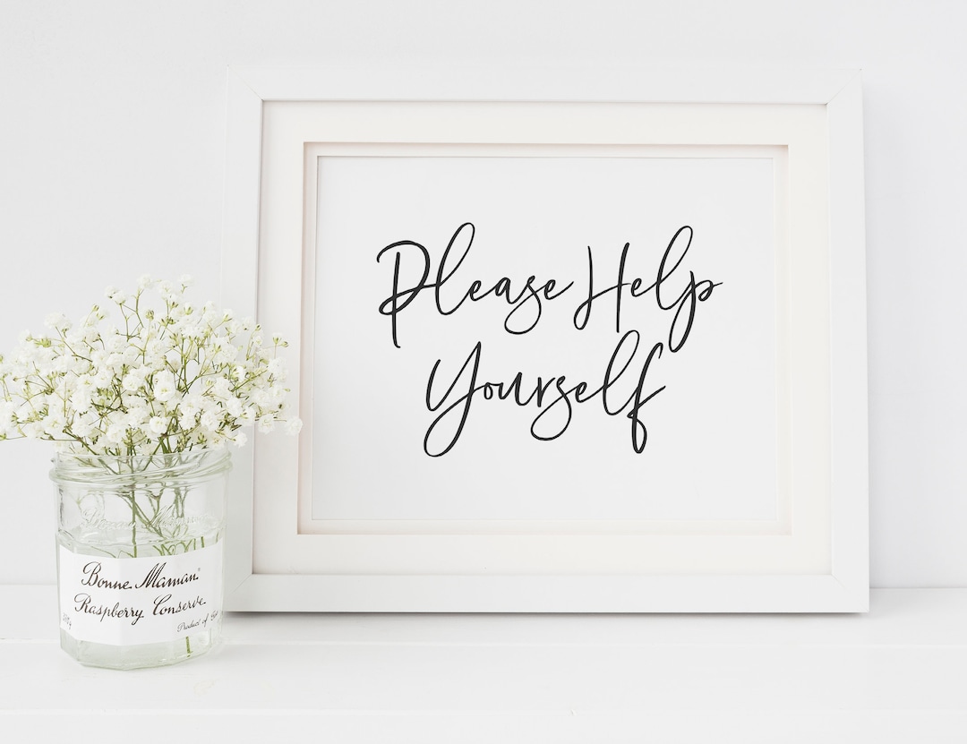 Please Help Yourself Sign - Food Table Sign - Beverage Station Sign ...
