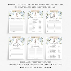 Boy Bunny Baby Shower Game Bundle - Set of 25 Printable Games ...