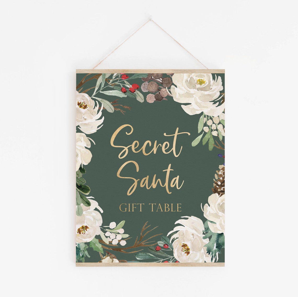 Secret Santa Gift Table Sign Christmas Gift Exchange Party - Etsy