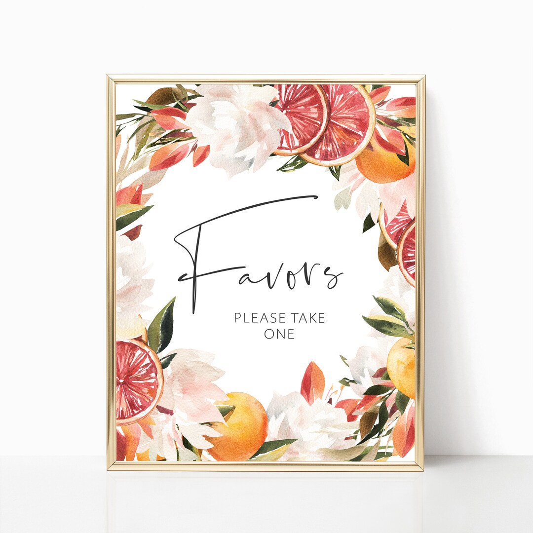 Favors Sign - Please Take One - Favor Table Printable - Autumn Citrus ...