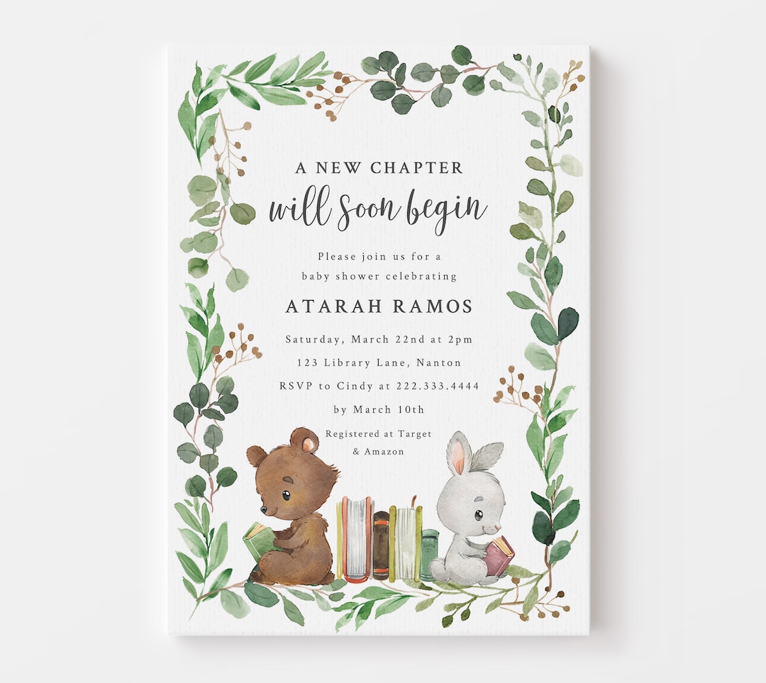 Storybook Themed Baby Shower Invitation - Printable Book Baby Shower ...