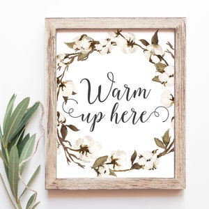 Warm up Here Sign - Winter Wedding Sign - Winter Wedding Decor - Hot ...