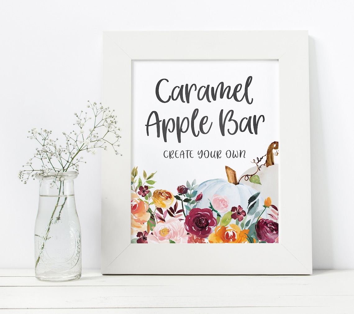 Caramel Apple Bar Sign Candy Apple Bar Sign Fall Party | Etsy
