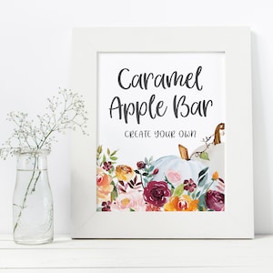 Caramel Apple Bar Sign - Candy Apple Bar Sign - Fall Party Decor ...