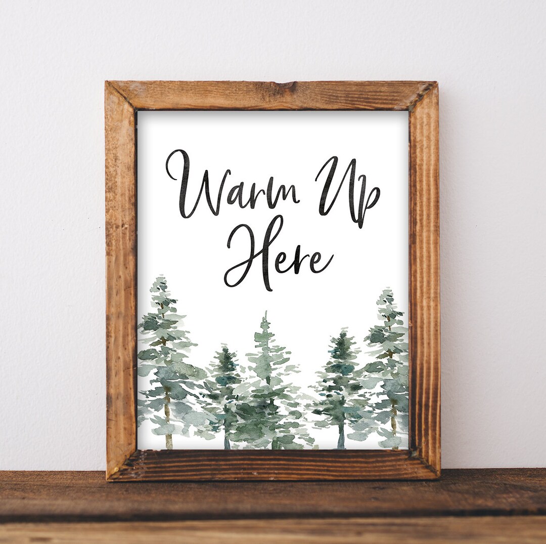 Warm up Here Sign - Hot Chocolate Bar Printable - Hot Cocoa Bar Sign ...