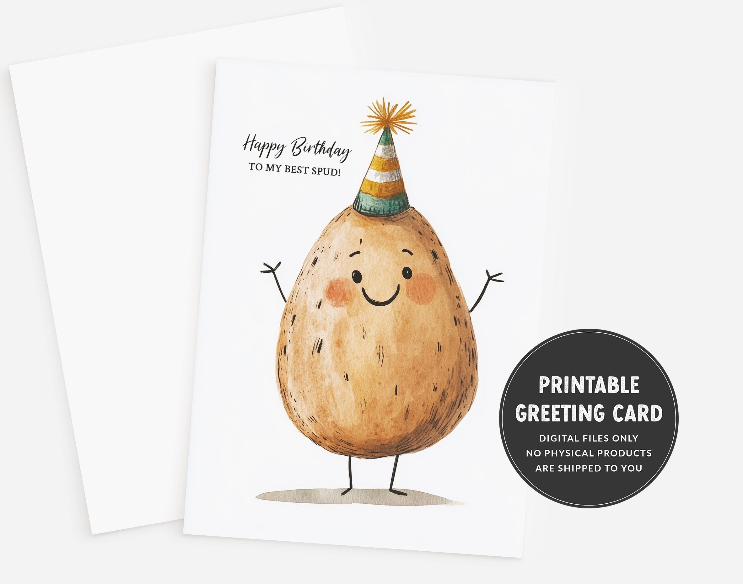 Best Friend Birthday Card | Potato Greeting Card | Printable Punny ...